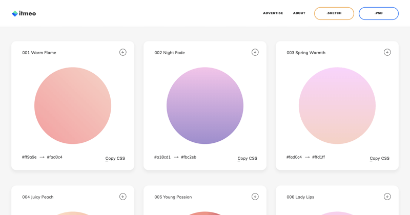 그라데이션 코드와 CSS 코드 확인 가능 사이트 5 - RWDB