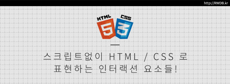 스크립트없이 HTML / CSS 로 표현하는 인터랙션 요소들! - RWDB