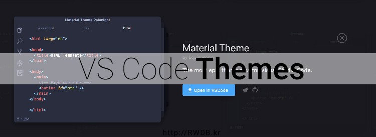 "VSCodeThemes" VS Code 의 다양한 테마를 설정하자 - RWDB